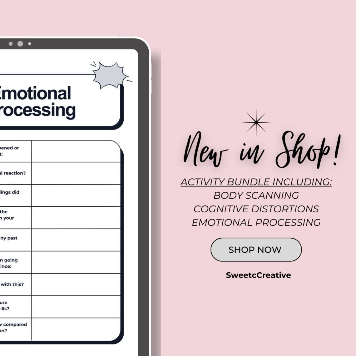 Mental Health Digital Activity Printable (cognitive Distortions, Body ...