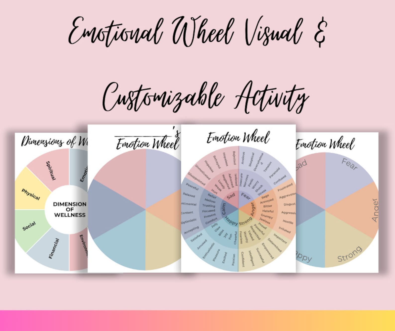 Printable Emotion Wheel Poster/customizable Activity - Etsy