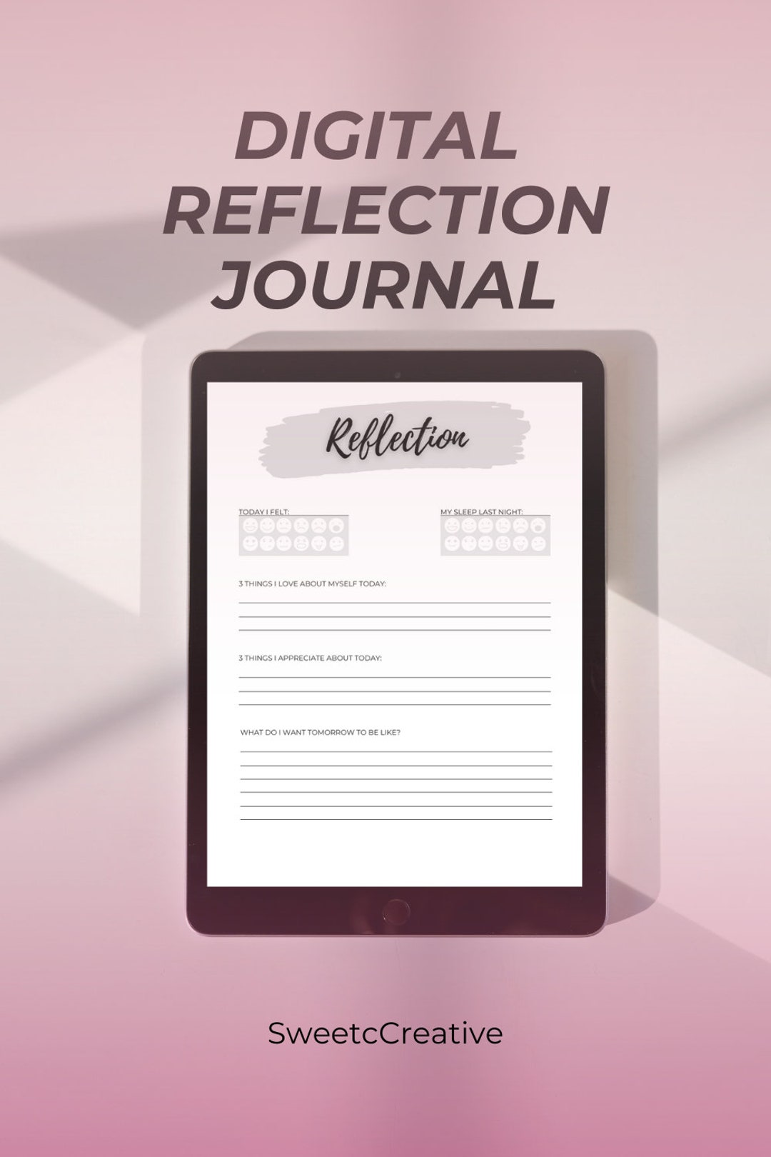 Digital Mental Health Reflection Journal Template - Etsy