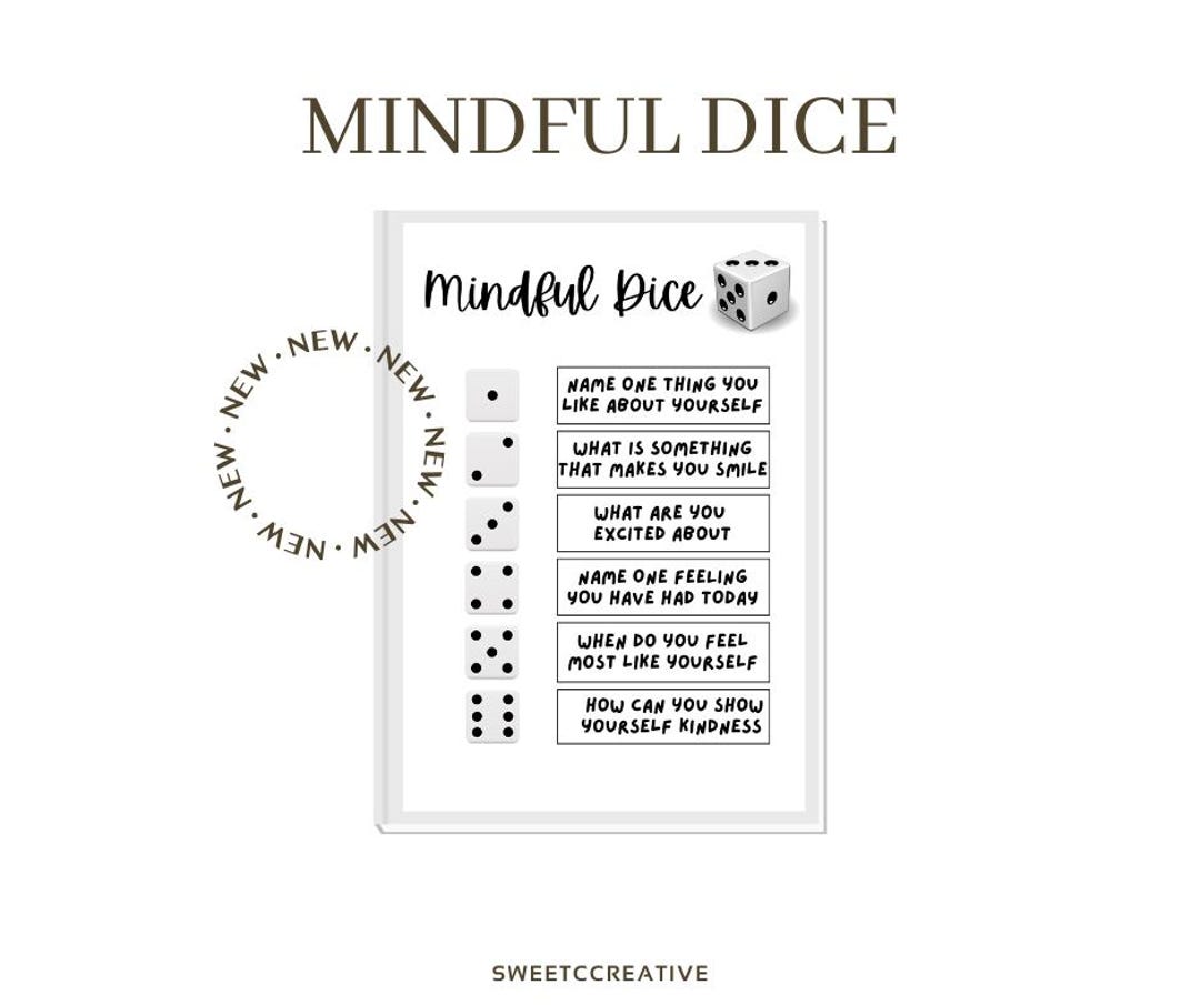 Mindfulness Dice Activity – Printable SEL Game (includes Blank Version ...