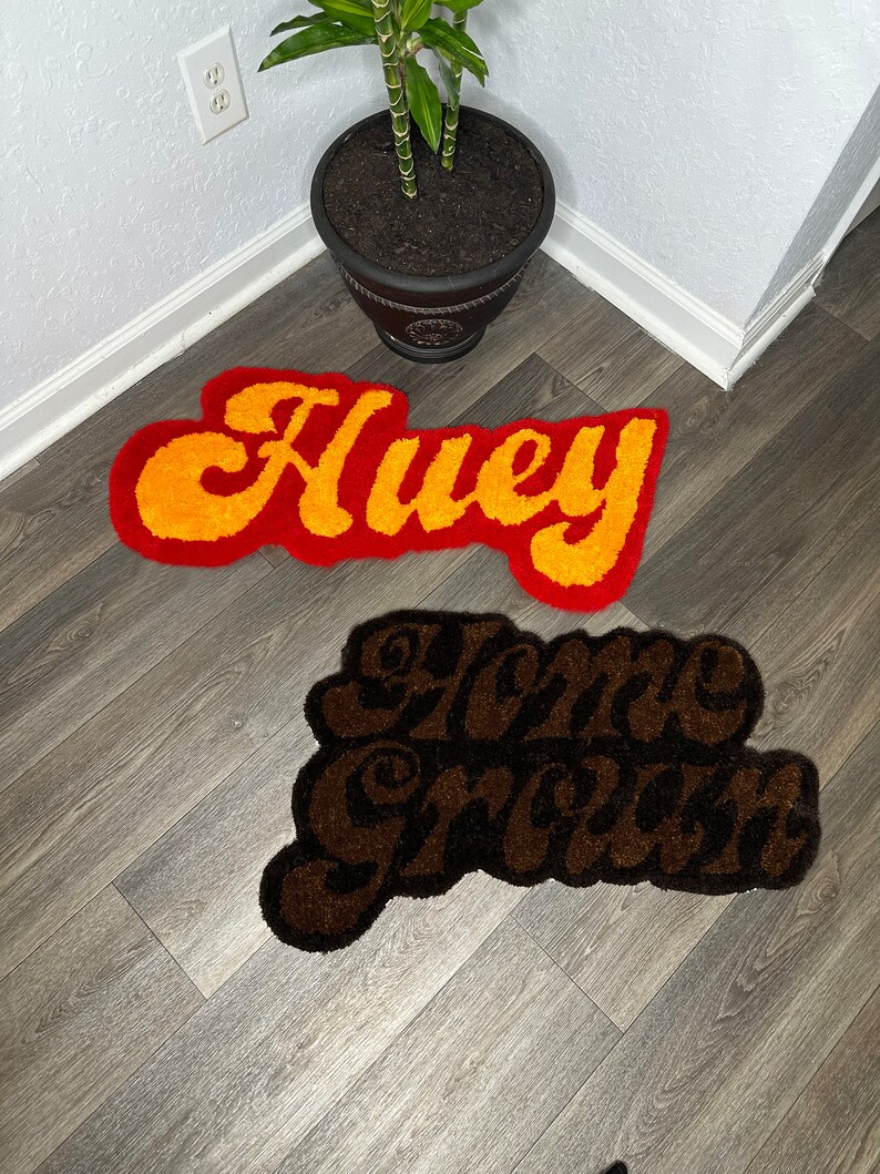 Custom Sign Name Tufted Rug, Custom Beauty Salon Logo, Aesthetic Home ...