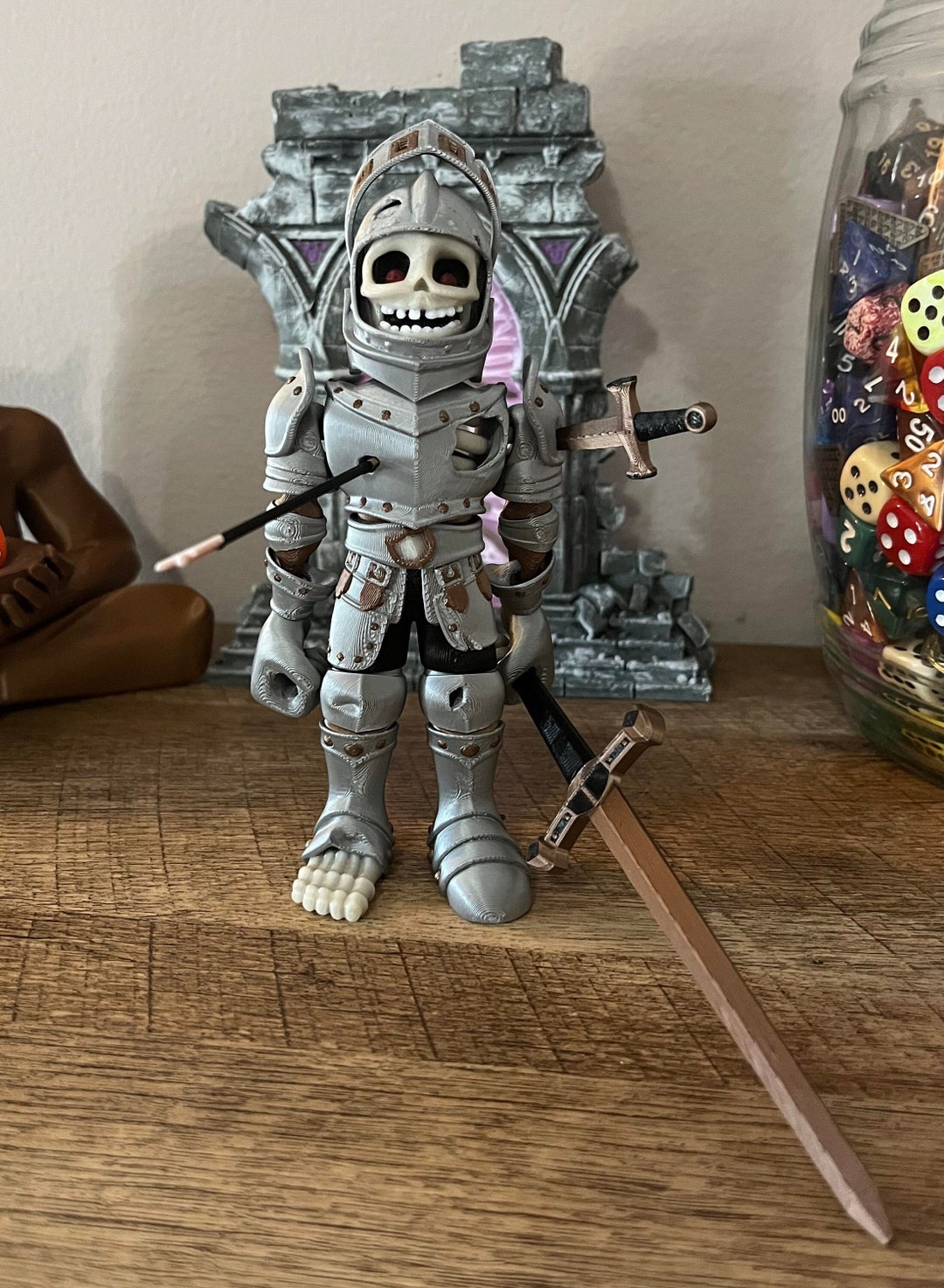 Flexible Skeleton Warrior With Weapons Dungeons & Dragons - Etsy