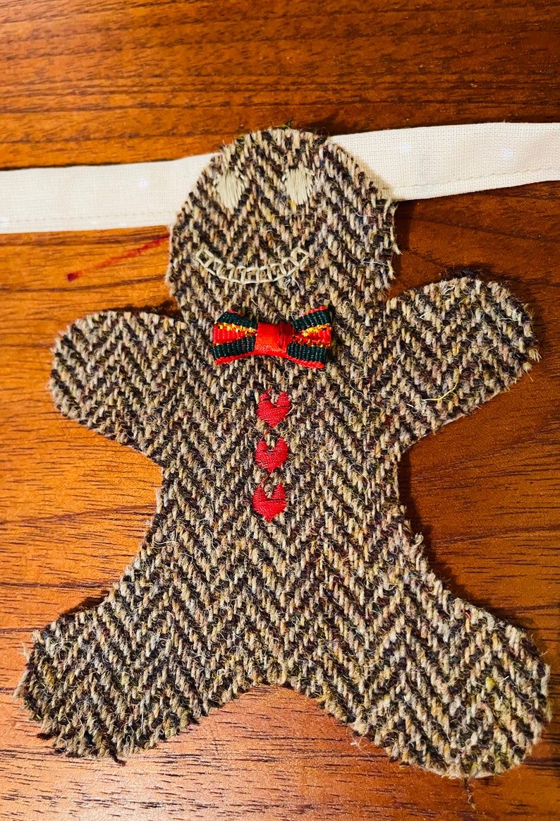 Harris Tweed Gingerbread Man Bunting - Etsy