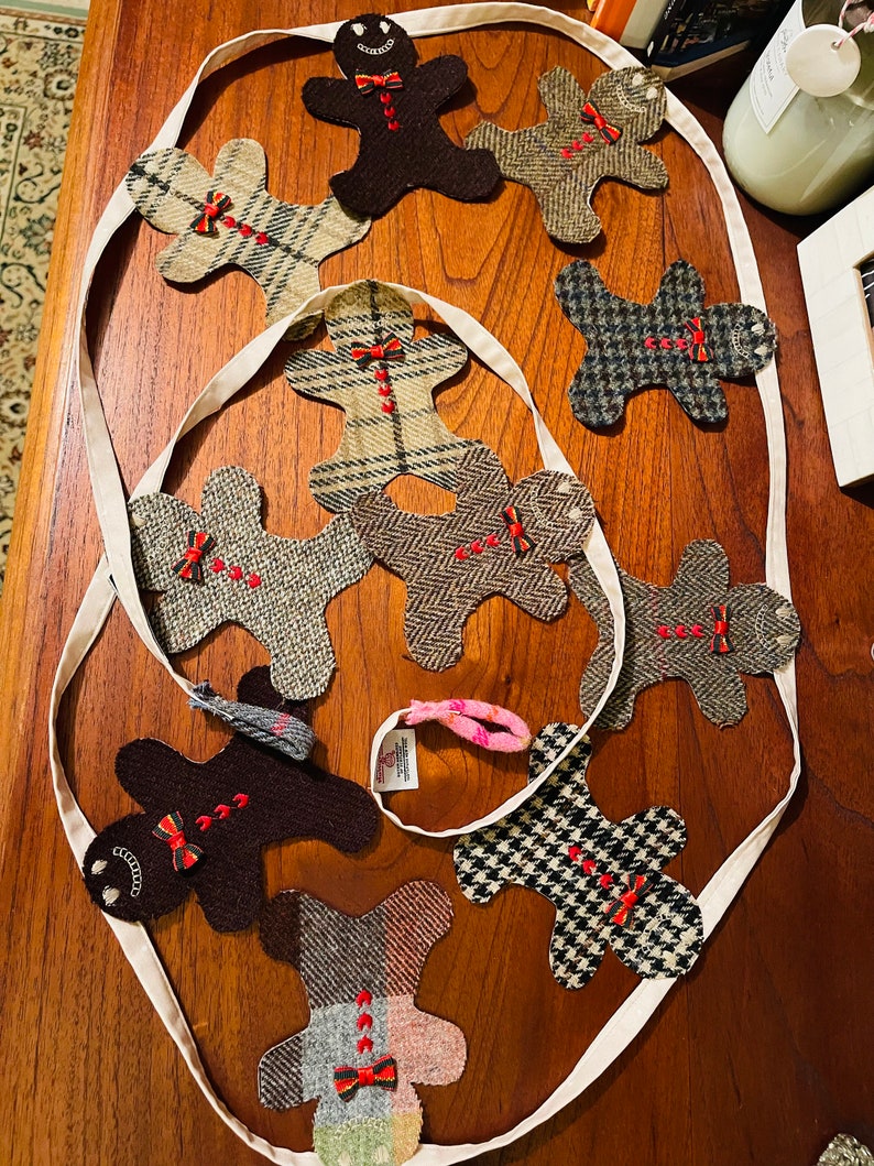 Harris Tweed Gingerbread Man Bunting - Etsy