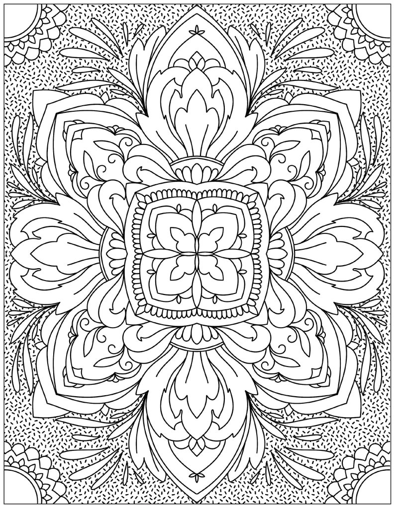 PDF Digital Adult Coloring Book Anti-stress Meditation Coloring Pages ...