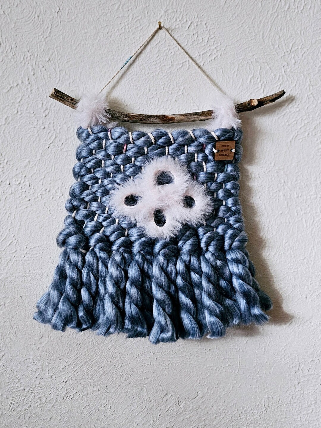 Fluffy Wall Hanging | Snowflake | Pink Fur | Gallery Piece | Nursery ...