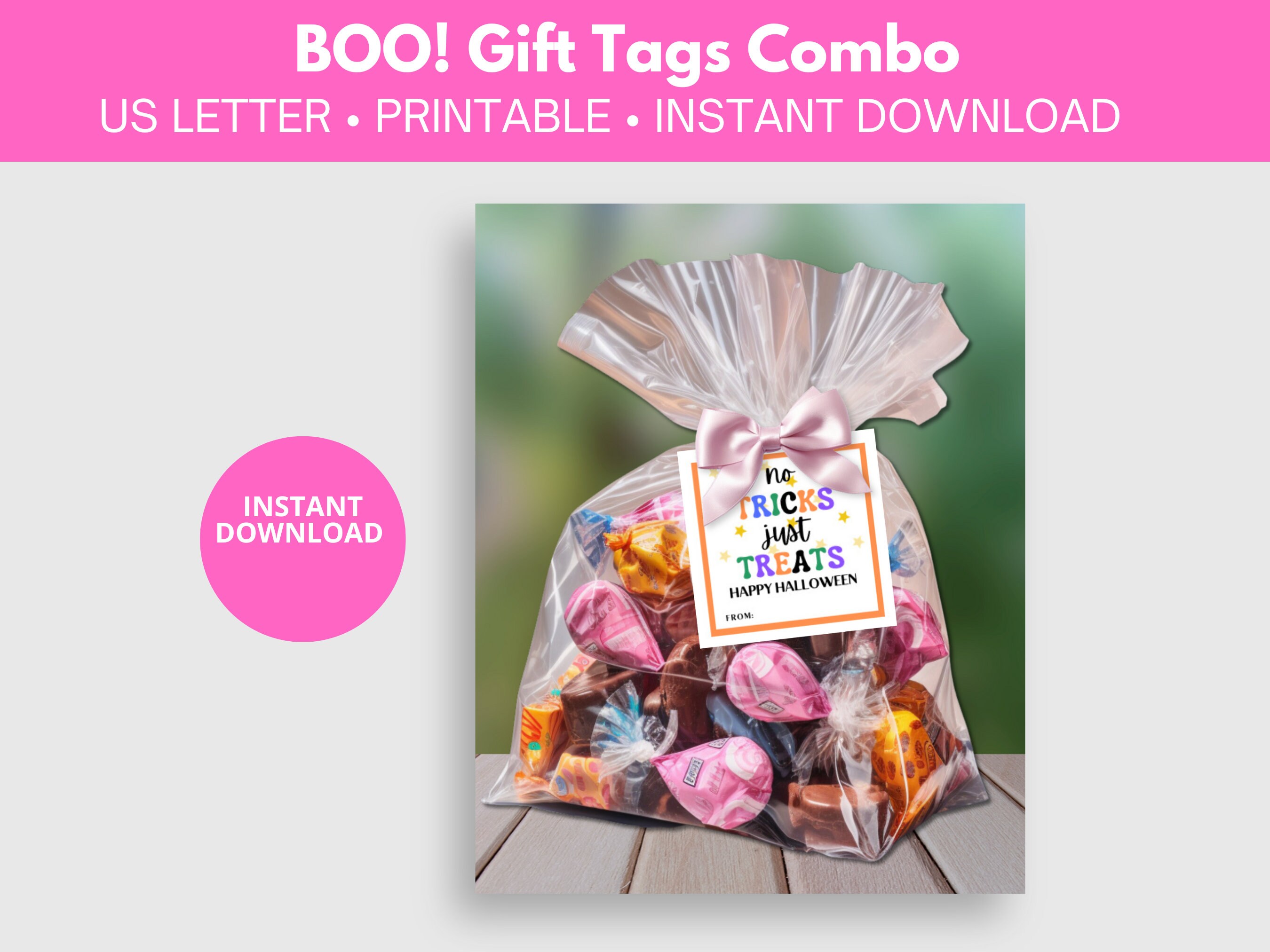 Halloween Favor Tags, Boo Gift Tags, Trick or Treat Favor Tags, Treat ...