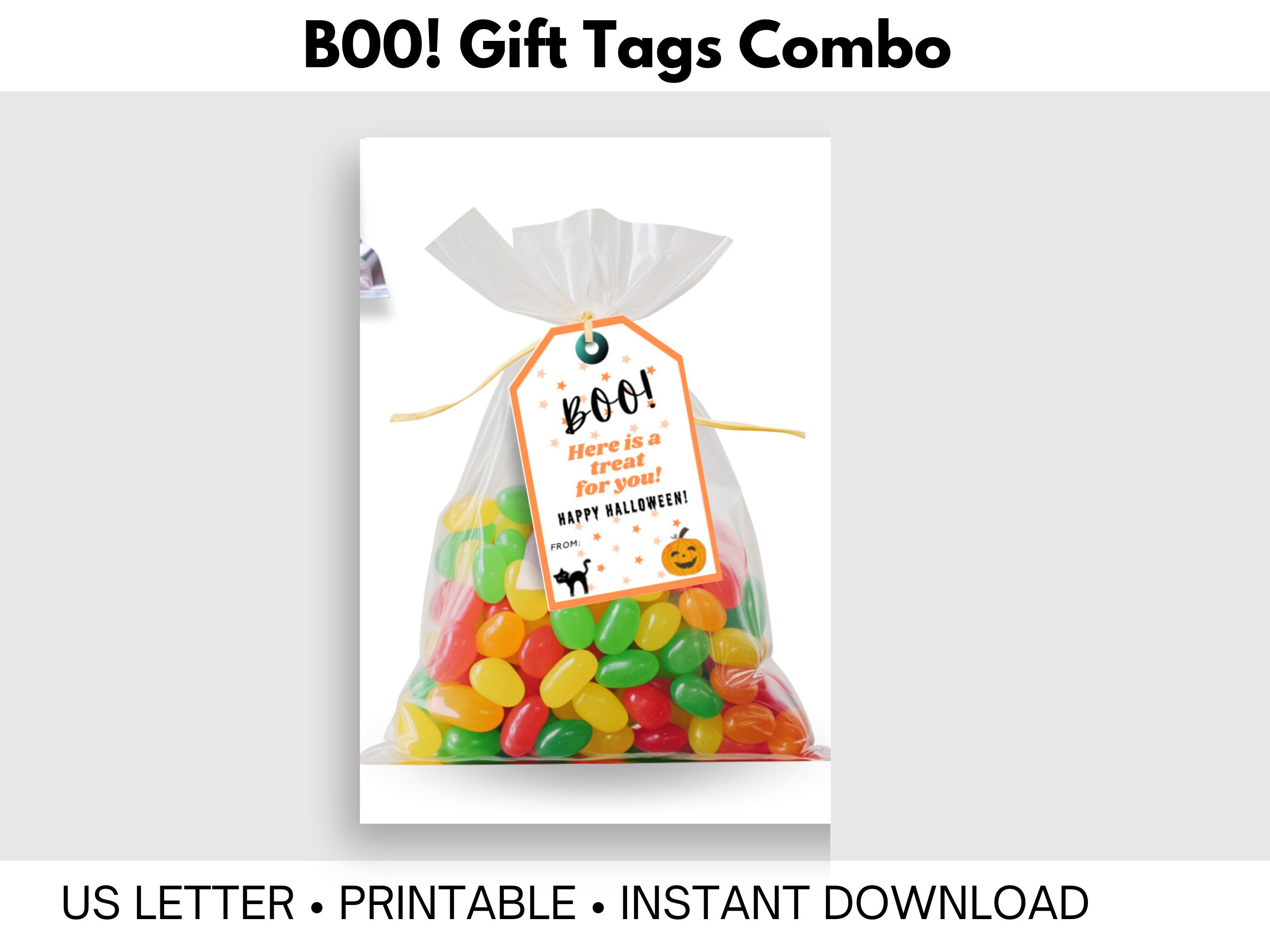 Halloween Favor Tags, Boo Gift Tags, Trick or Treat Favor Tags, Treat ...