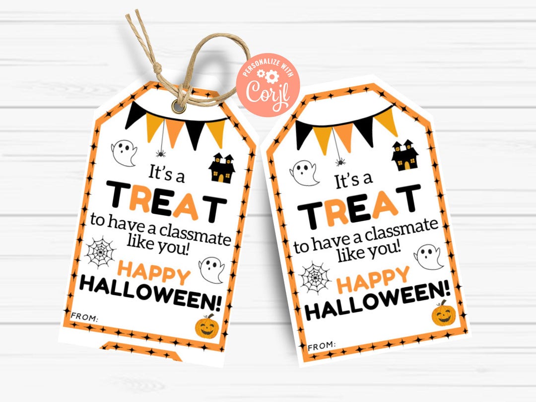 Editable Halloween Tags for School Printable / Printable Halloween ...