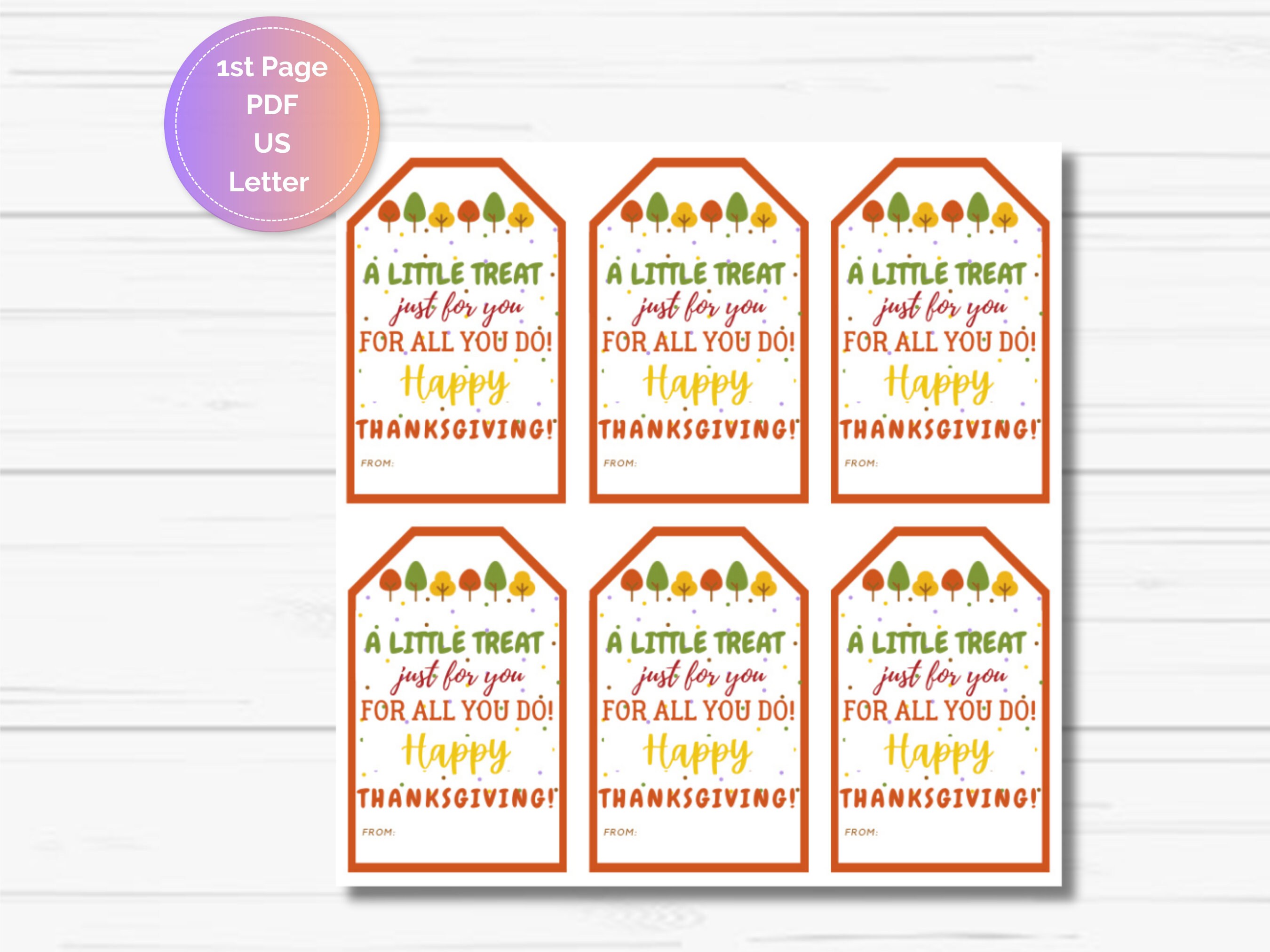 Editable Printable Fall Thank You Thanksgiving Gift Tags,treat Tags ...