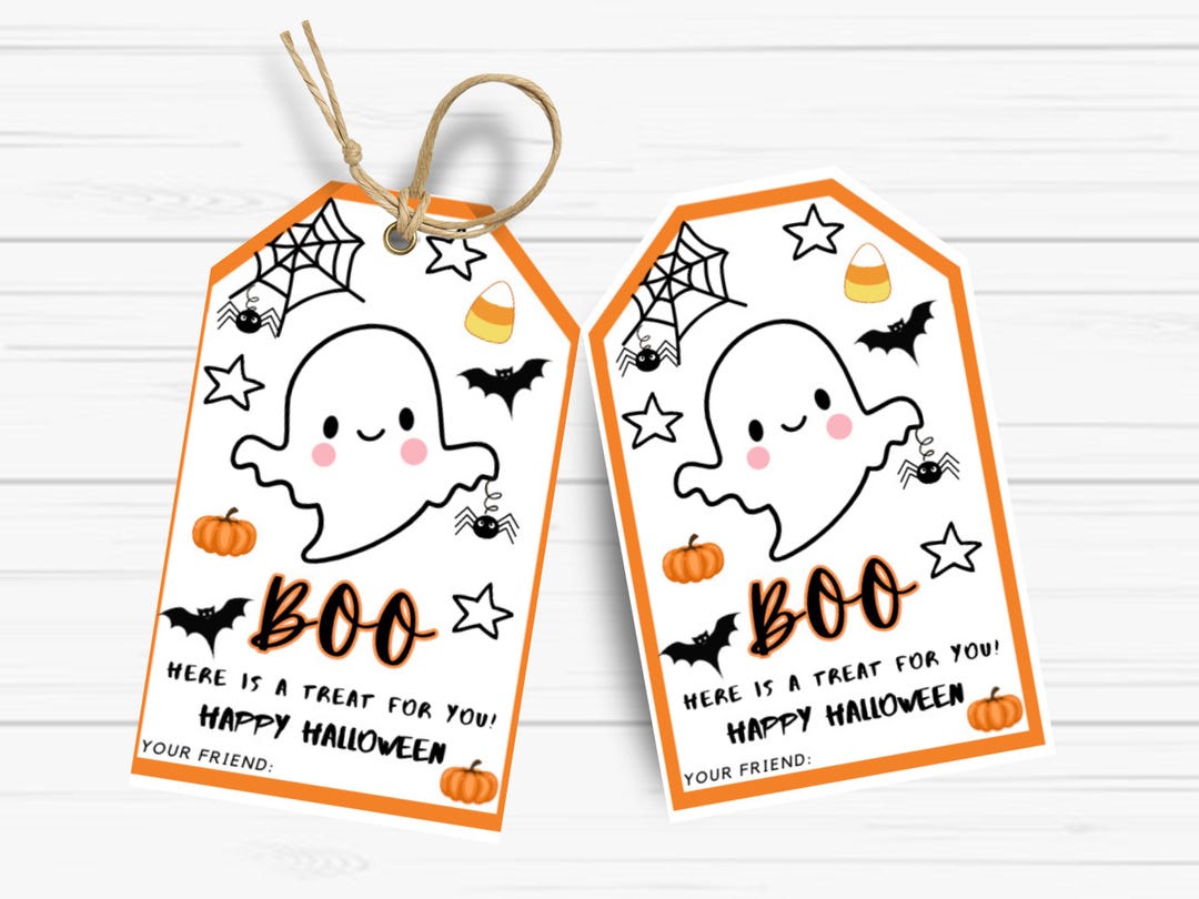 Halloween Favor Tags Boo Gift Tag Trick or Treat Favor Tag Download ...