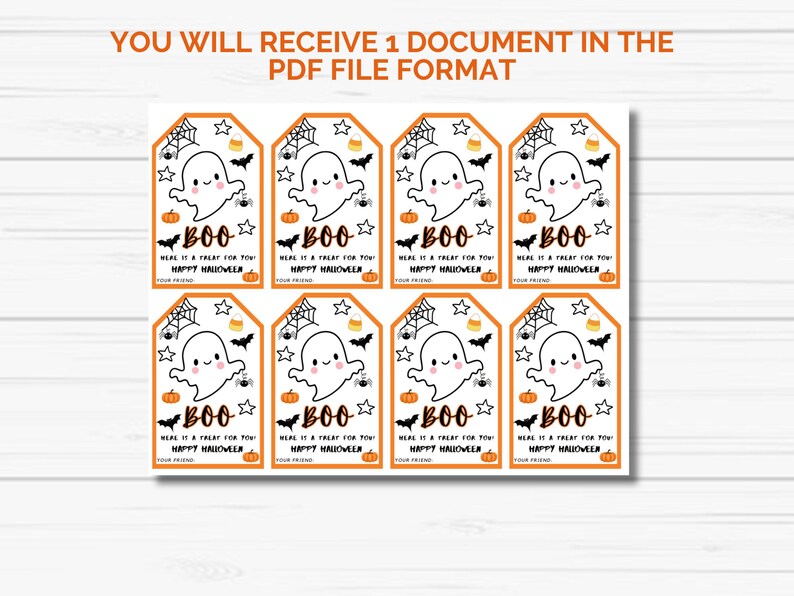 Halloween Favor Tags Boo Gift Tag Trick or Treat Favor Tag Download ...
