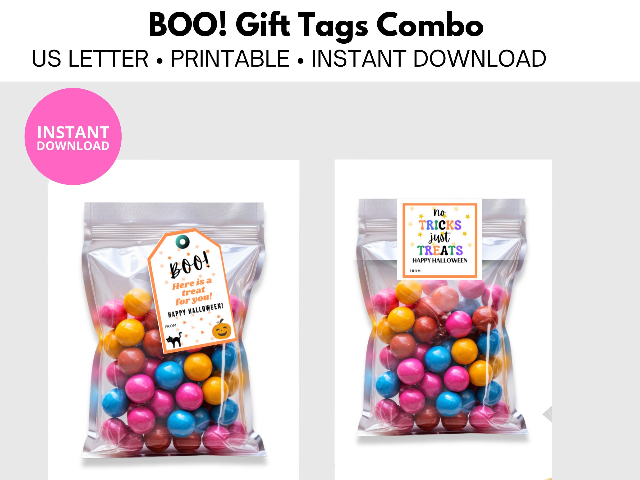 Halloween Favor Tags, Boo Gift Tags, Trick or Treat Favor Tags, Treat ...