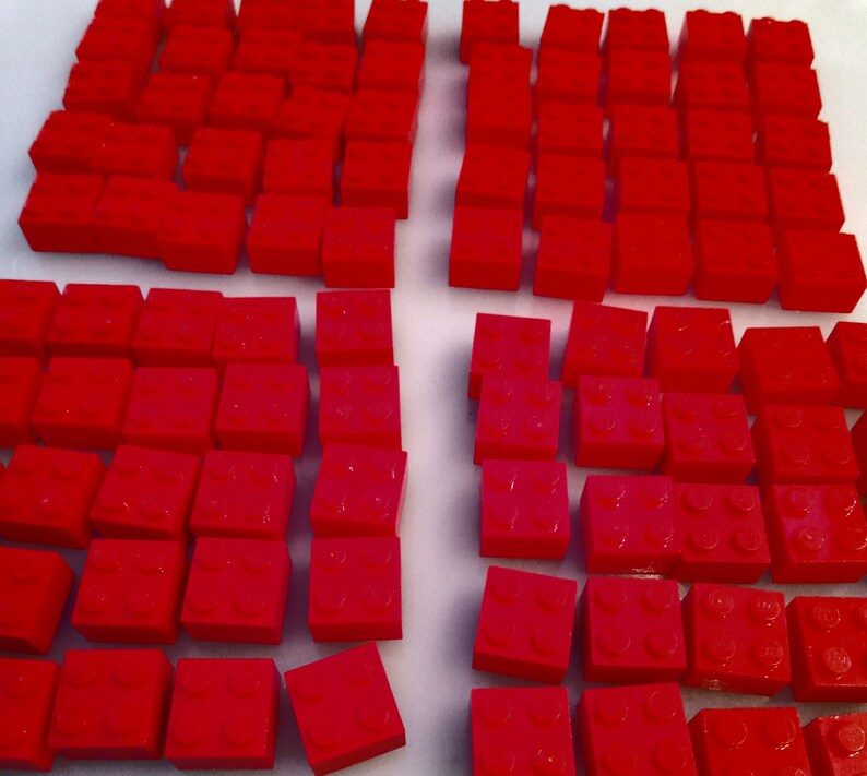 VINTAGE Lego 100 Pieces Part 3003 RED 2x2 Genuine Original Legos Bricks ...