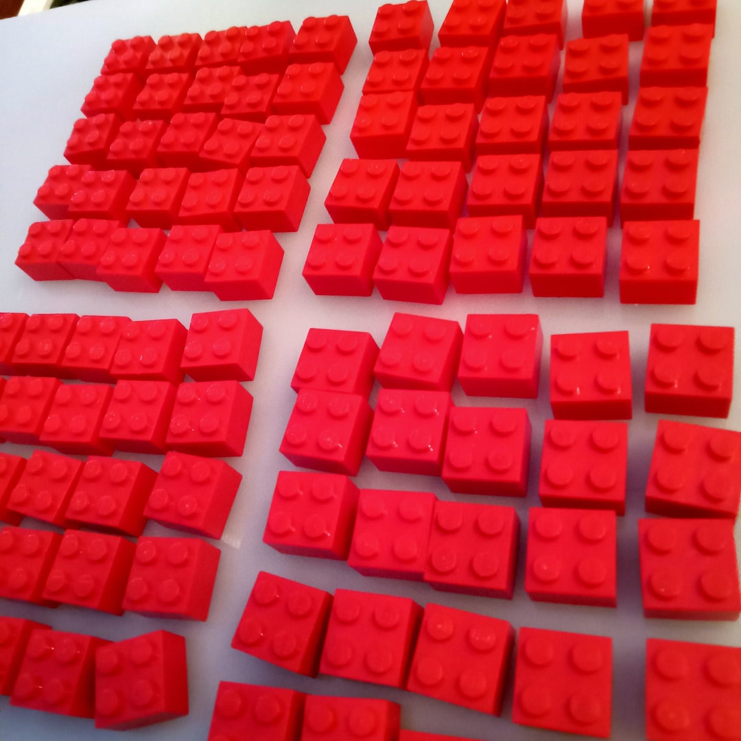 VINTAGE Lego 100 Pieces Part 3003 RED 2x2 Genuine Original Legos Bricks ...