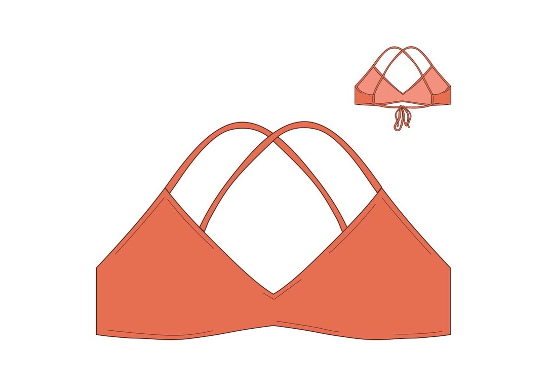 KUA Bikini Top Digital Pattern PDF (download) Adjustable Straps - Etsy