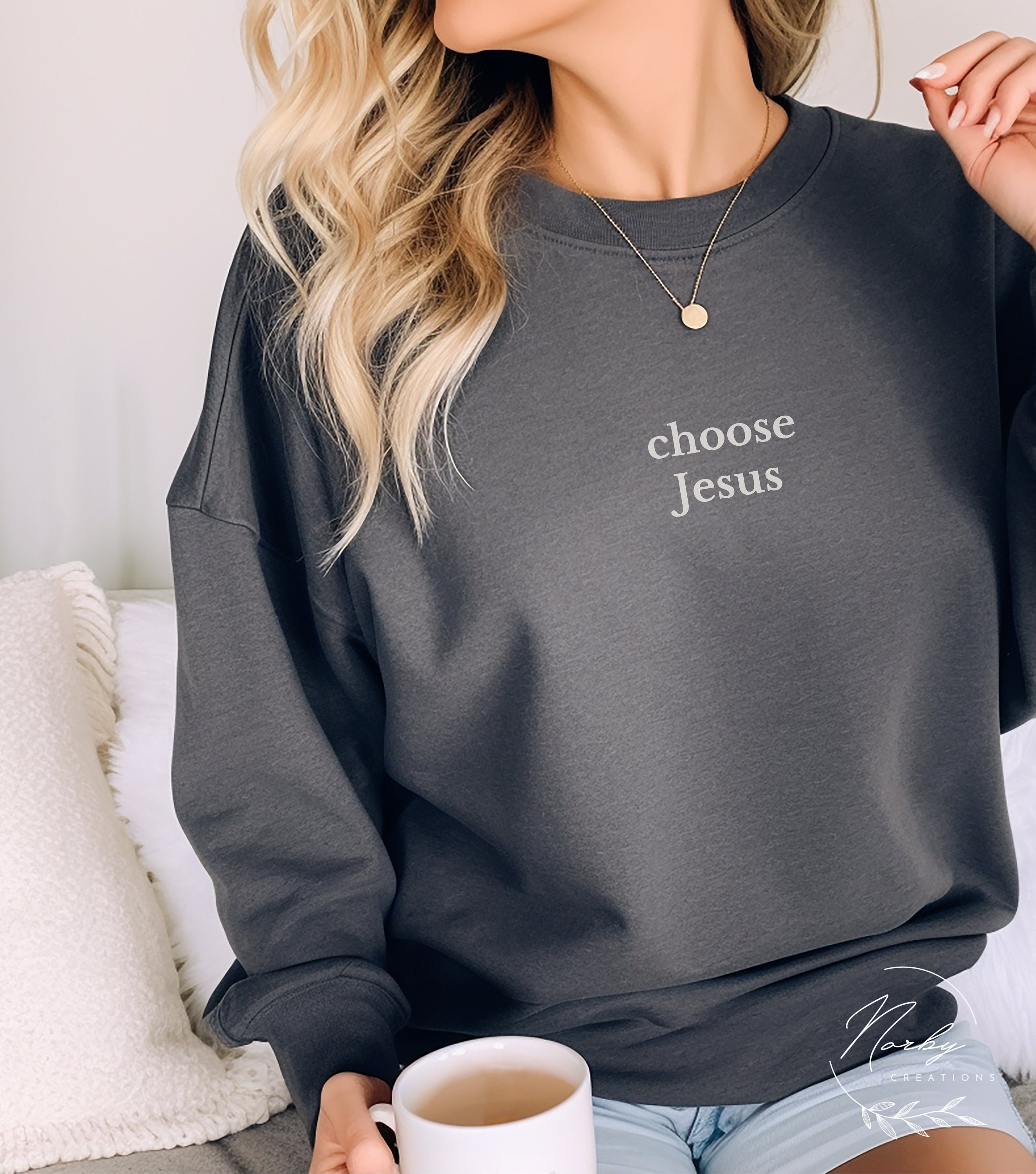 Choose Jesus Embroidered Sweatshirt, Christian Sweatshirt, Faith ...