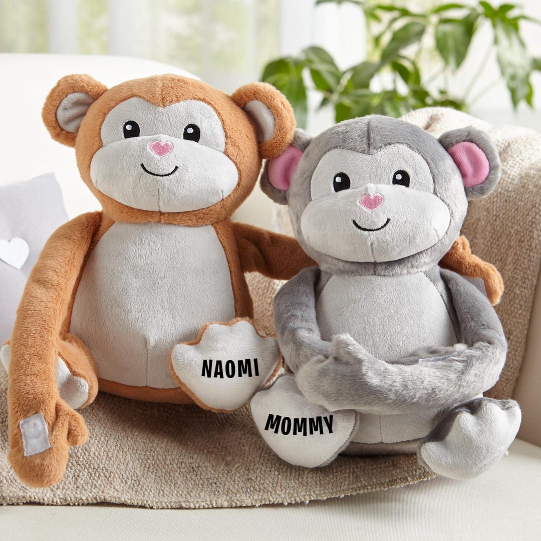 Personalized Hugging Plush Monkeys for Birthday Monkey Stuffed Animal ...