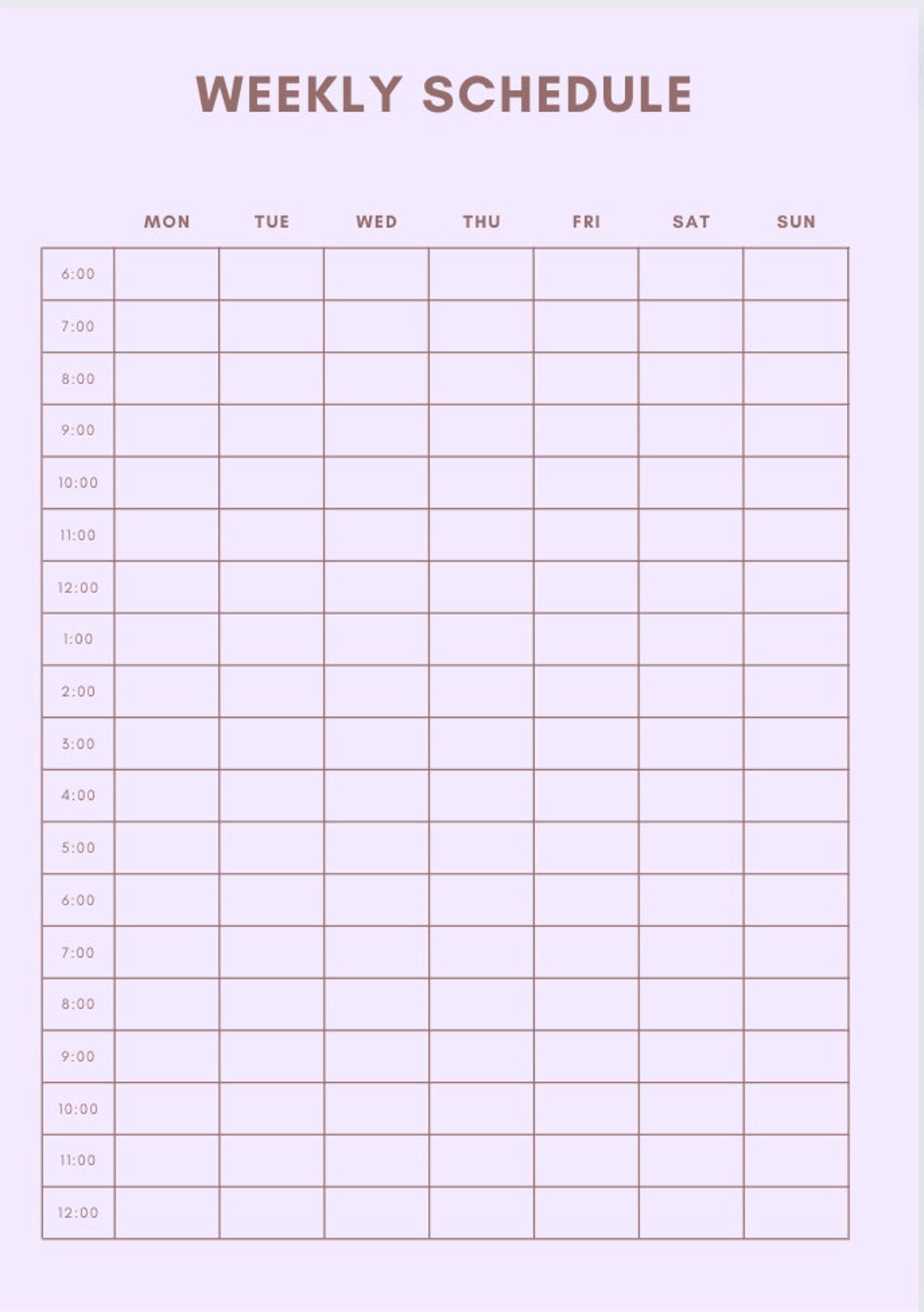 Weekly Planner Printable to Do List, Minimal Weekly Schedule, Weekly ...