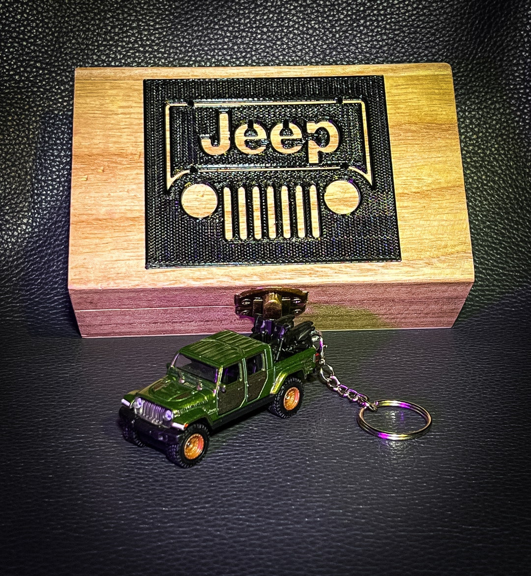 PREMIUM Jeep Wrangler Rubicon Green Keychain With Wood Gift Box - Etsy