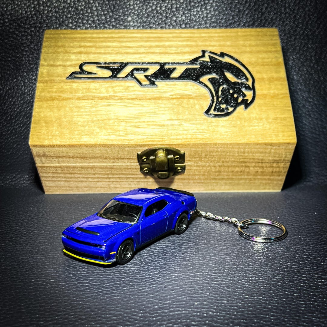 Premium Diecast Dodge Challenger SRT Demon Blue Keychain - Etsy