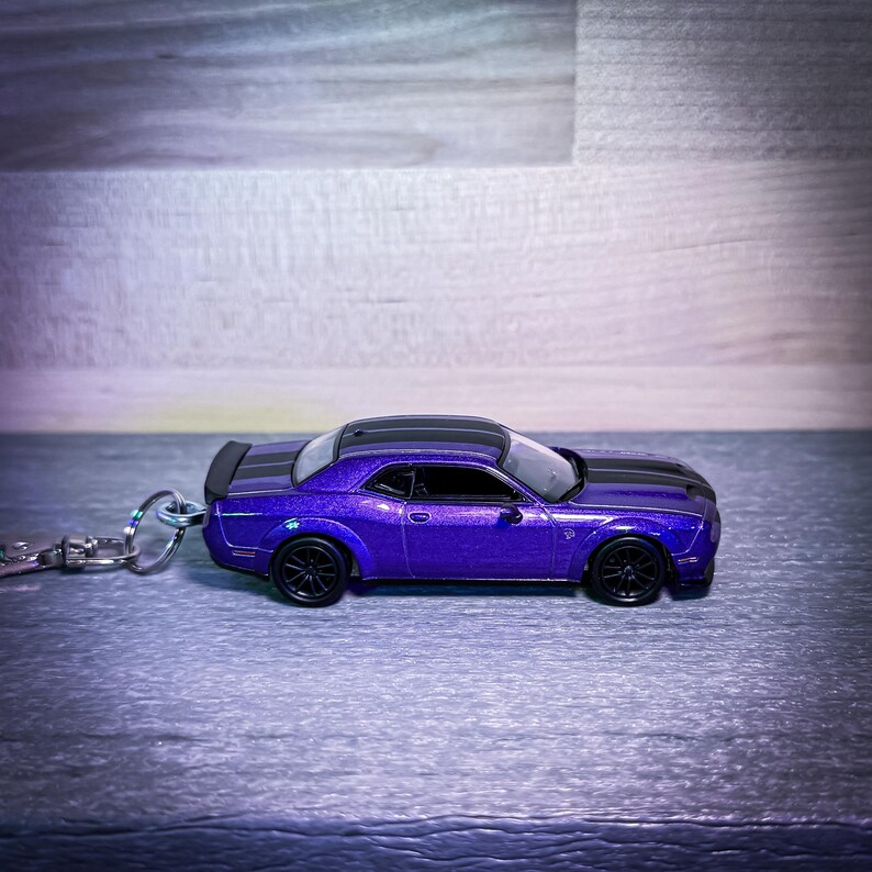 Dodge Challenger SRT Hellcat Diecast Keychain - Plum Purple - Etsy