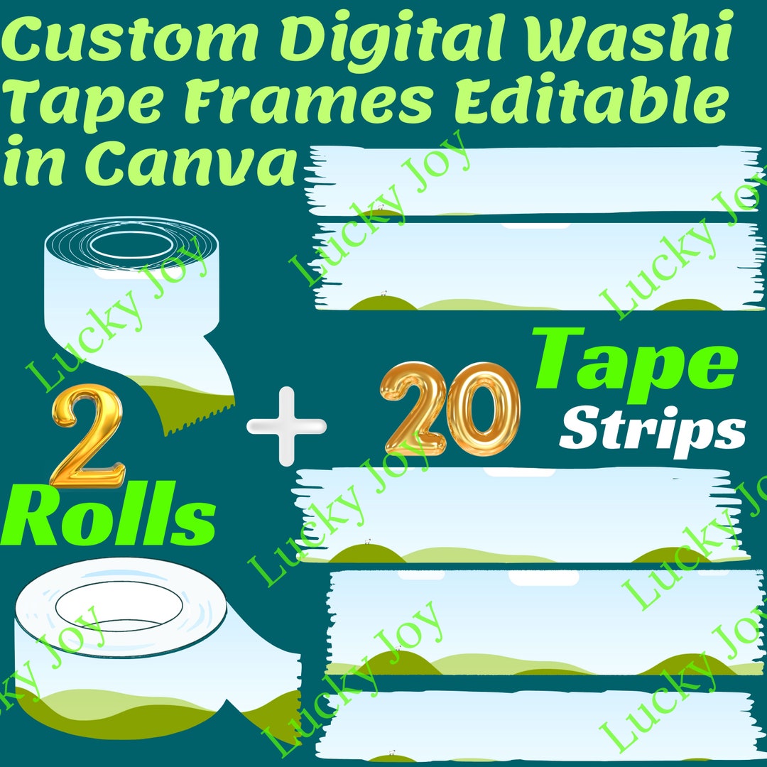 Washi Tapes: Custom Digital Washi Tape Frames Editable in Canva 22 Drag ...
