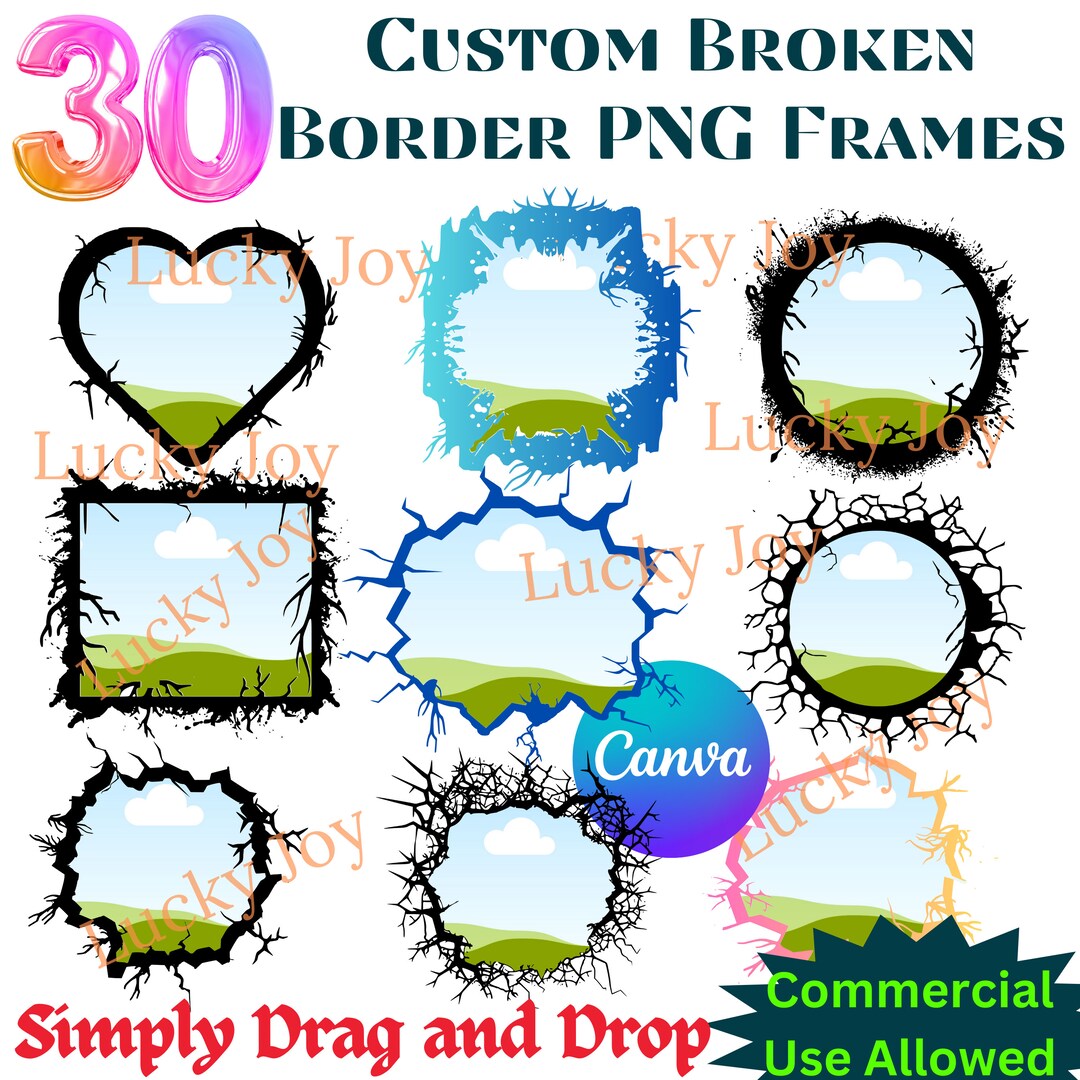 Add Your Own Custom Broken Borders Easy Drag and Drop Cracked Edge ...