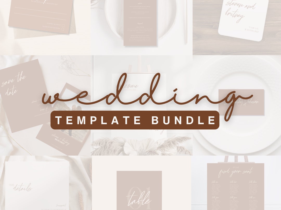 Wedding Print Template Bundle - Etsy