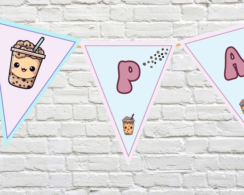Boba Tea Birthday Banner: DIY Printable Party Decoration (digital ...