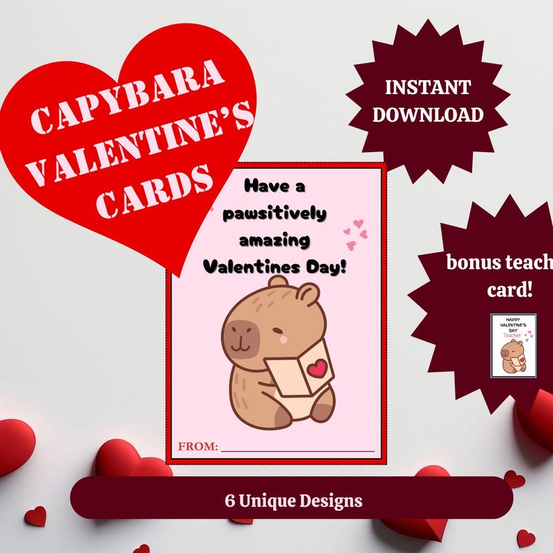 Capybara Valentine - Etsy