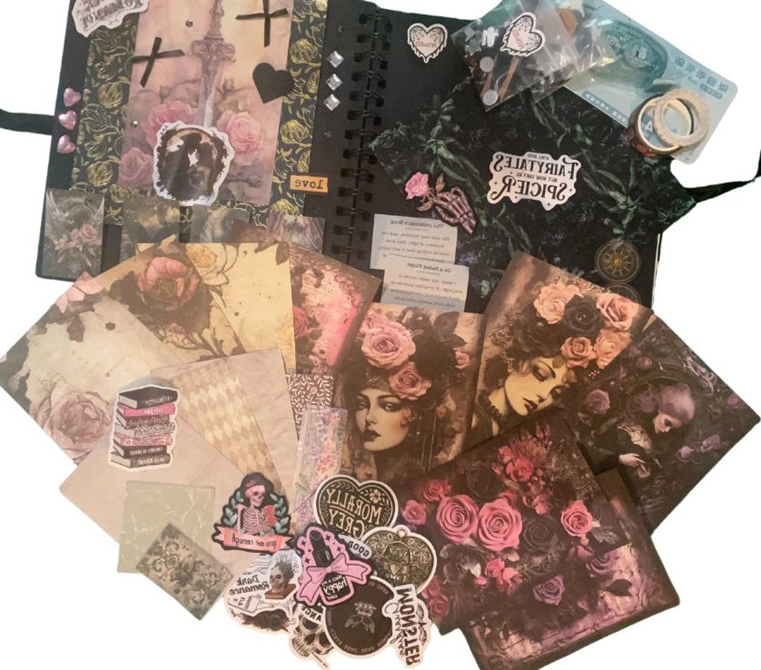 GOTHIC Dark Romance Scrapbook Kit Craft Papers, Stickers & Essentials ...