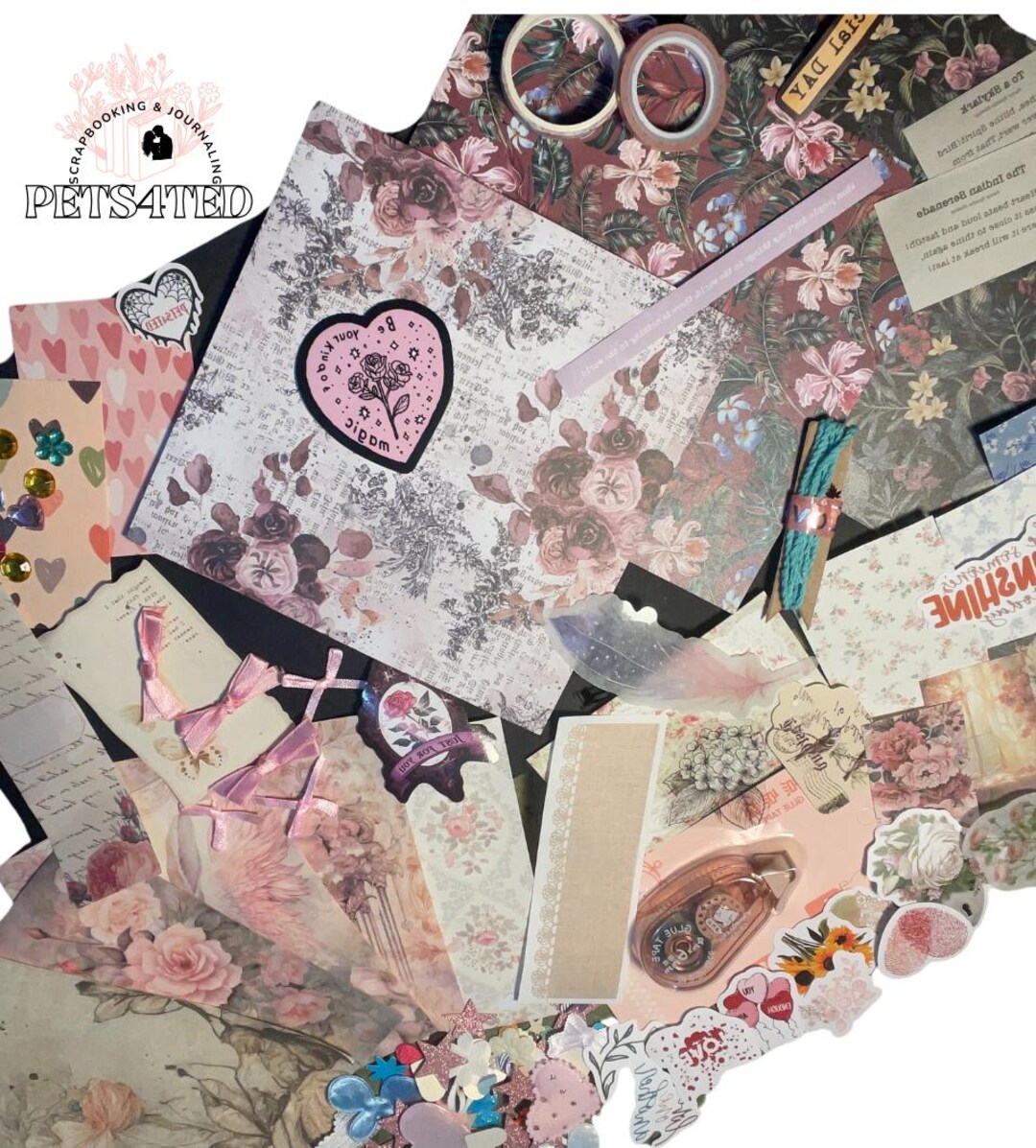 Love and Romance Scrapbook Kit Includes Craft Papers, Stickers ...
