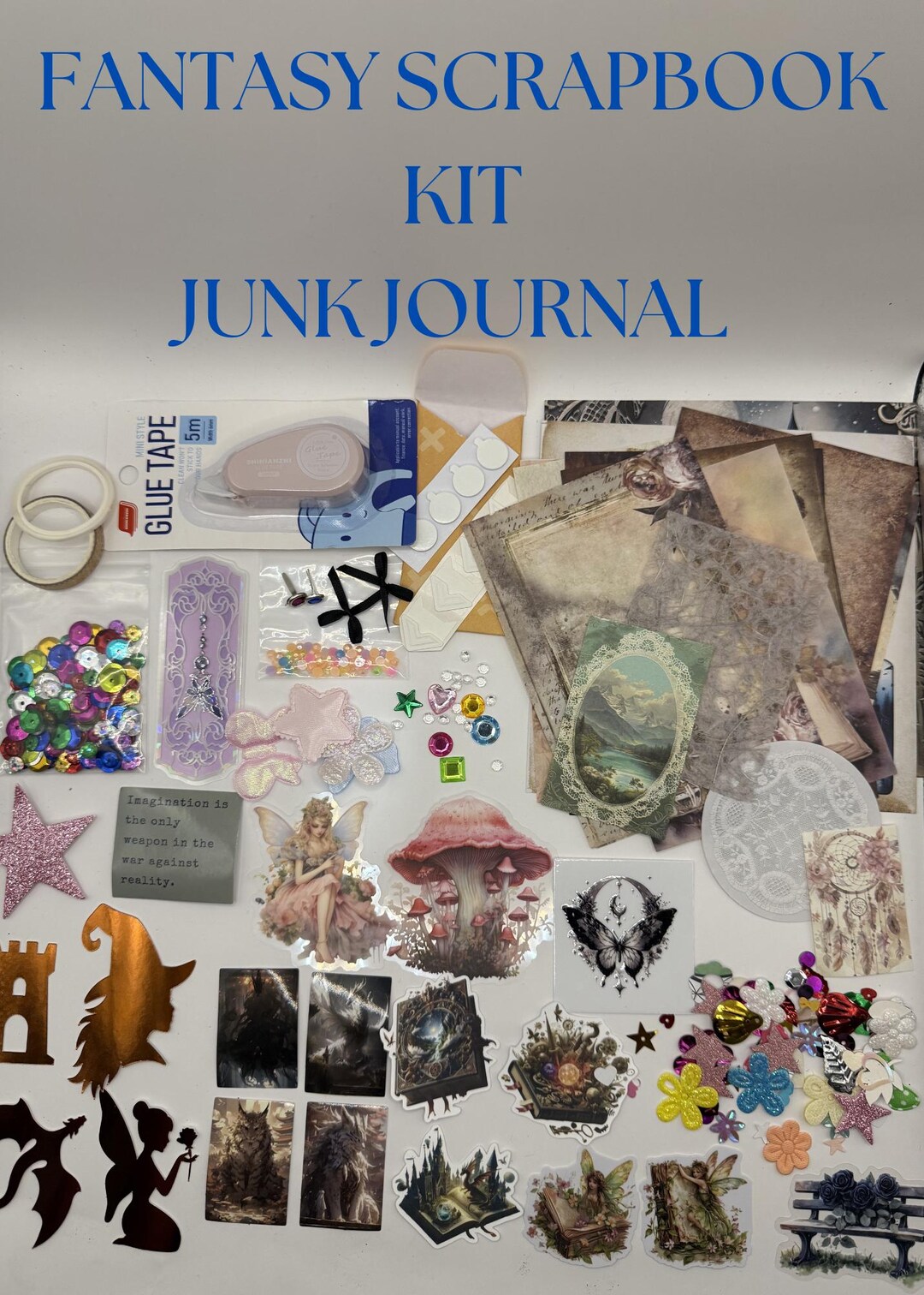 FANTASY MAGICAL Scrapbook Kit Craft Papers, Stickers & Essentials to ...