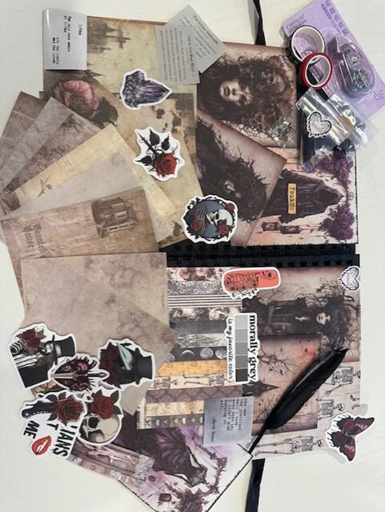 GOTHIC HORROR Scrapbook Kit Craft Papers, Stickers & Essentials to ...
