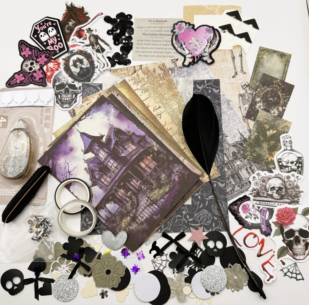 GOTHIC HORROR Scrapbook Kit Craft Papers, Stickers & Essentials to ...