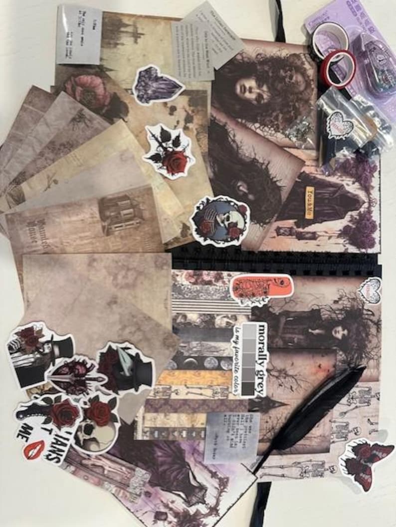 GOTHIC HORROR Scrapbook Kit Craft Papers, Stickers & Essentials to ...