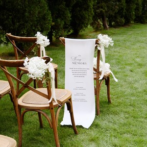 Memorial Chair Sign, Satin Wedding Banner for Loved Ones, in Loving ...