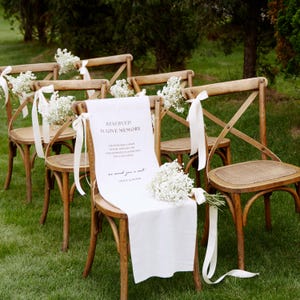 Memorial Chair Sign, Linen Wedding Remembrance Banner, in Loving Memory ...