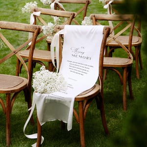 Memorial Chair Sign, Satin Wedding Banner for Loved Ones, in Loving ...