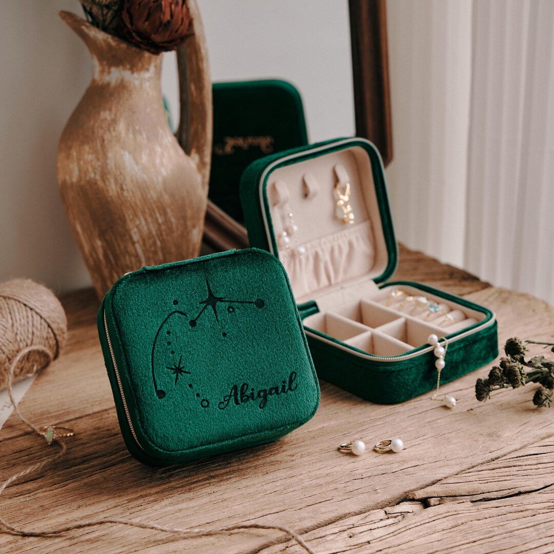 Zodiac Jewelry Box, Personalized Bridesmaid Constellation Jewelry Box ...
