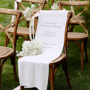 Memorial Chair Sign, Linen Wedding Remembrance Banner, in Loving Memory ...