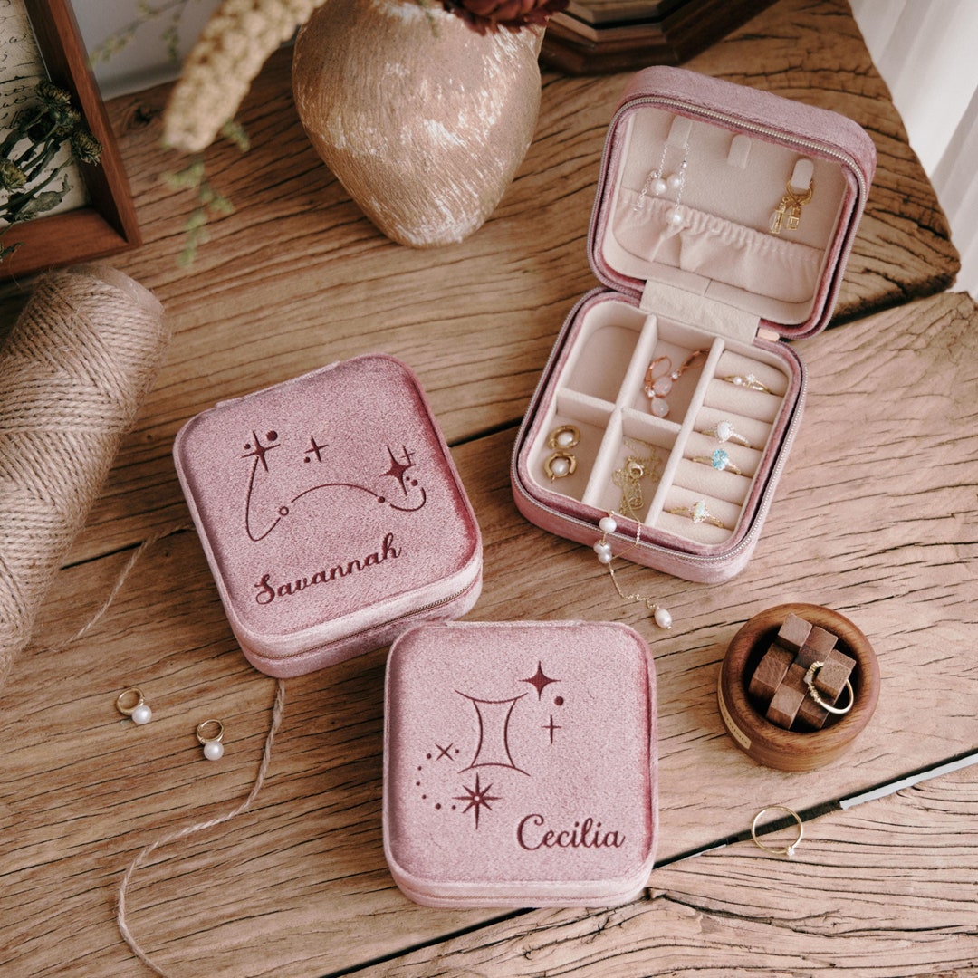 Zodiac Jewelry Box, Personalized Bridesmaid Constellation Jewelry Box ...