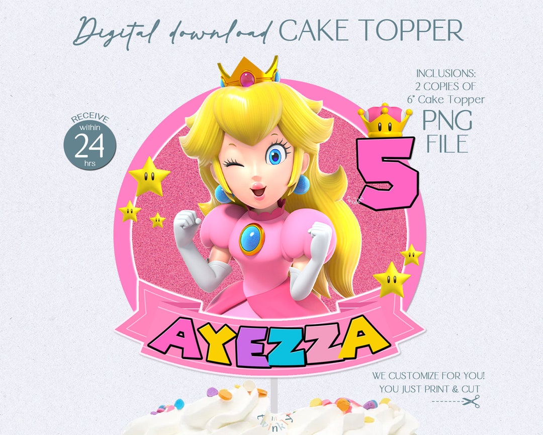 Princess Peach Cake Topper Peach Theme Cake Topper Princess Peach ...