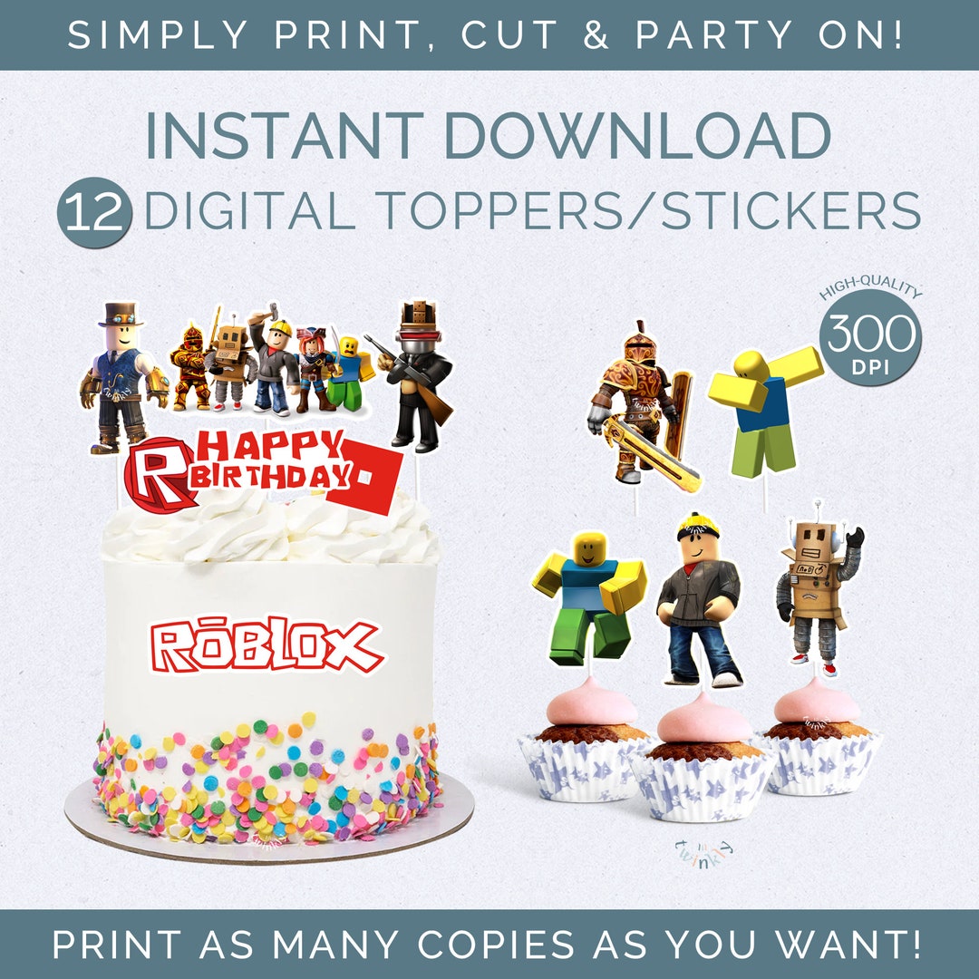 Roblox Cupcake Topper Digital Roblox Boy Birthday Cake Topper Printable ...