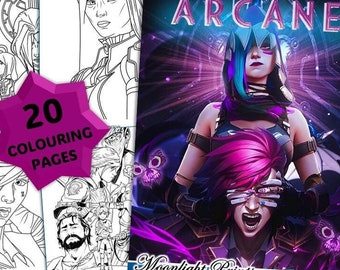 arcane league of legends coloring pages