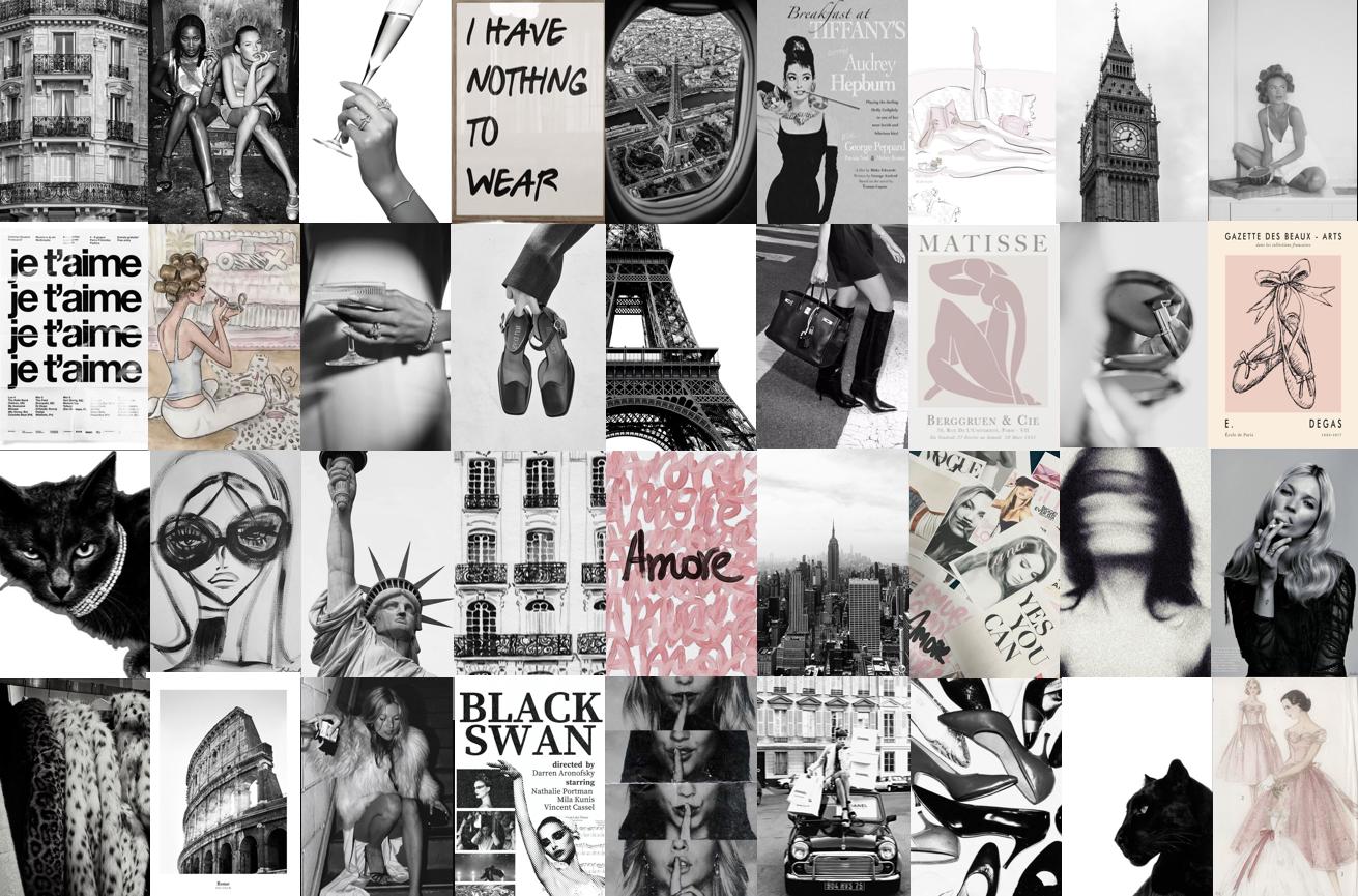 100 PCS City Chic Aesthetic Photos Collage Kit | Messy French Girl ...