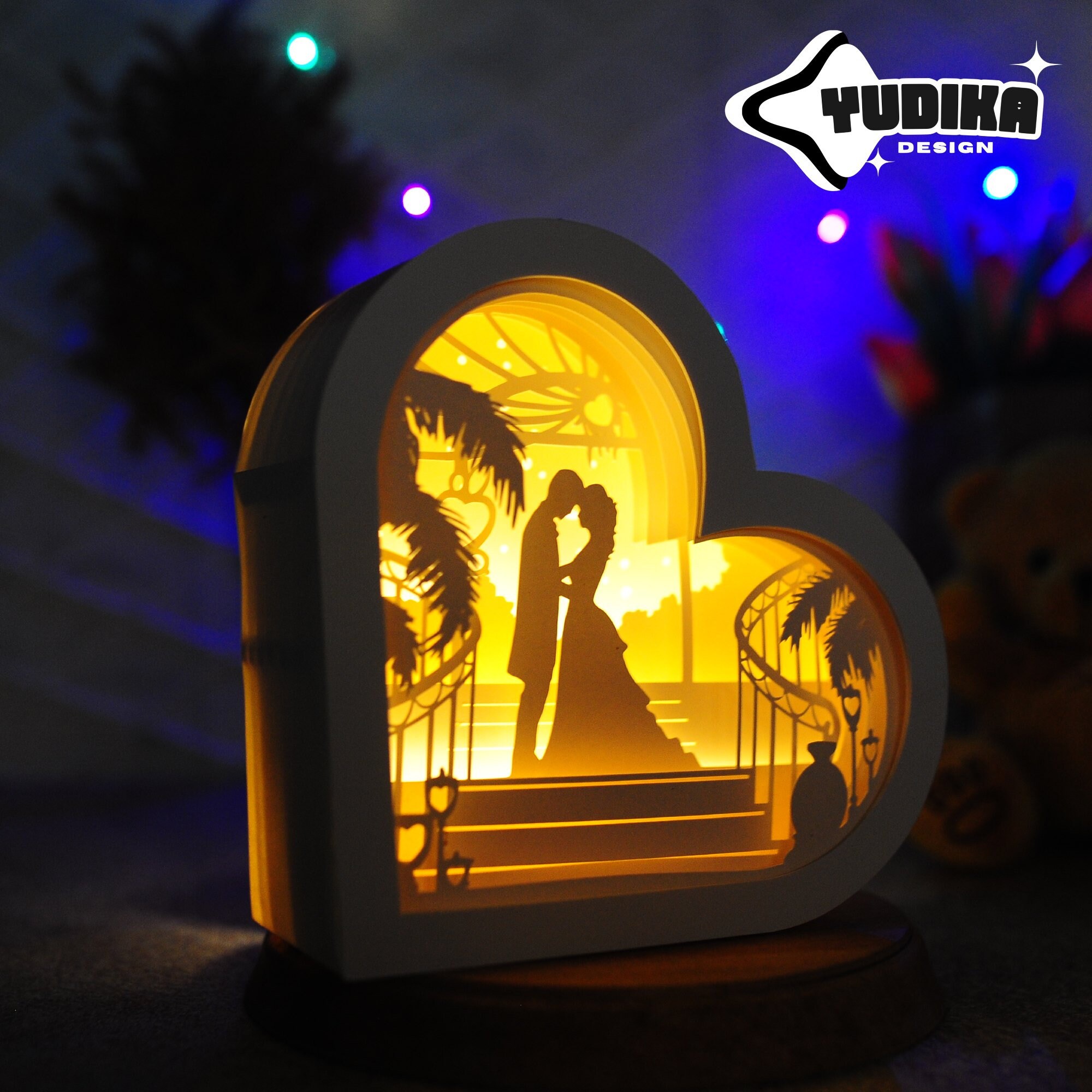 Wedding Light Box Svg, Love Light Box Svg, Heart Shadow Box, Wedding ...