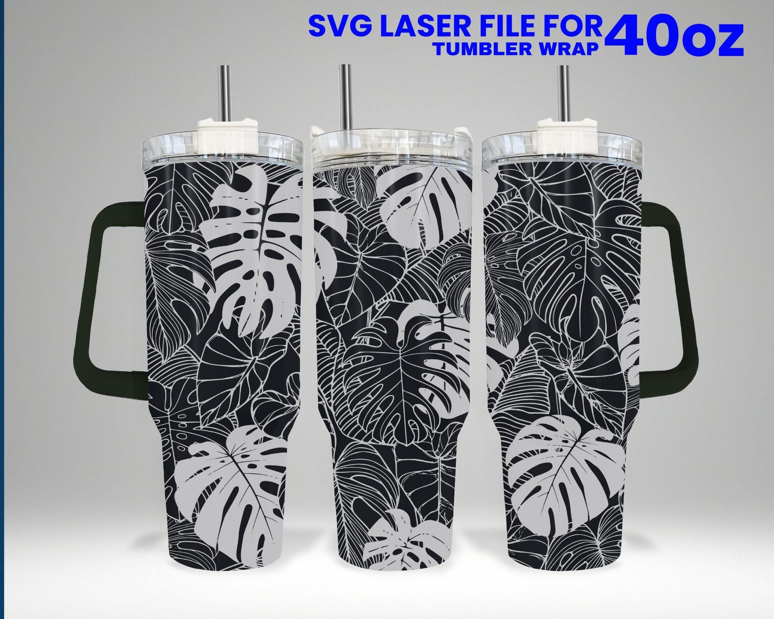 Leaves Laser Engraved Full Wrap Design for 40 Oz Tumbler, Leaves SVG ...