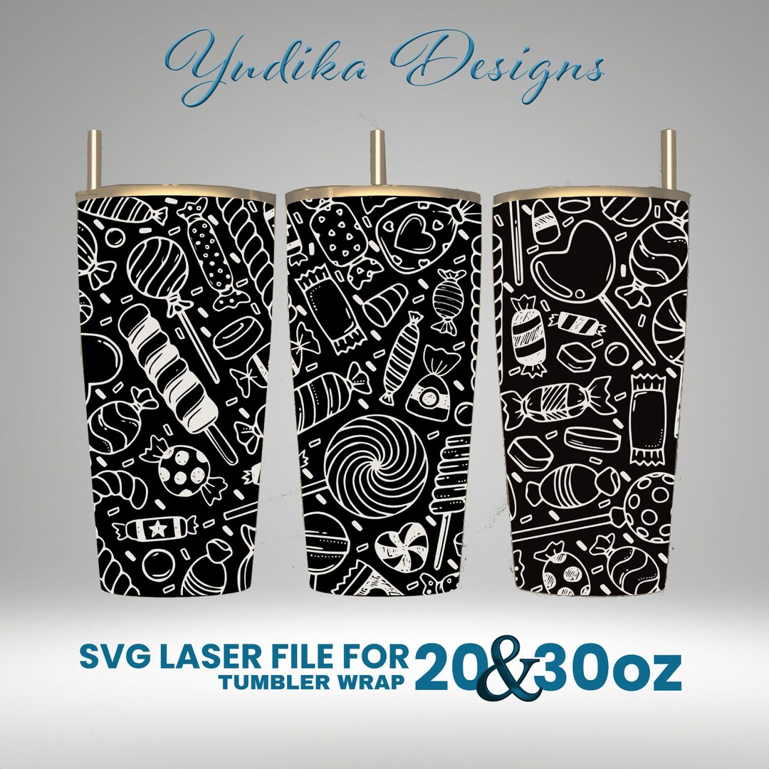 Candy Tumbler Wrap Design: Laser Engraved SVG File (20 & 30 Oz) - Etsy